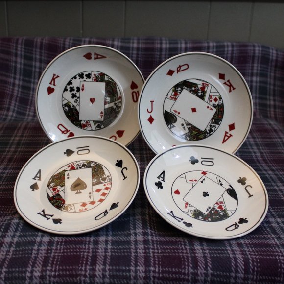 Accents | Deco Art Set Of Four Playing Card Decorative Plates | Poshmark